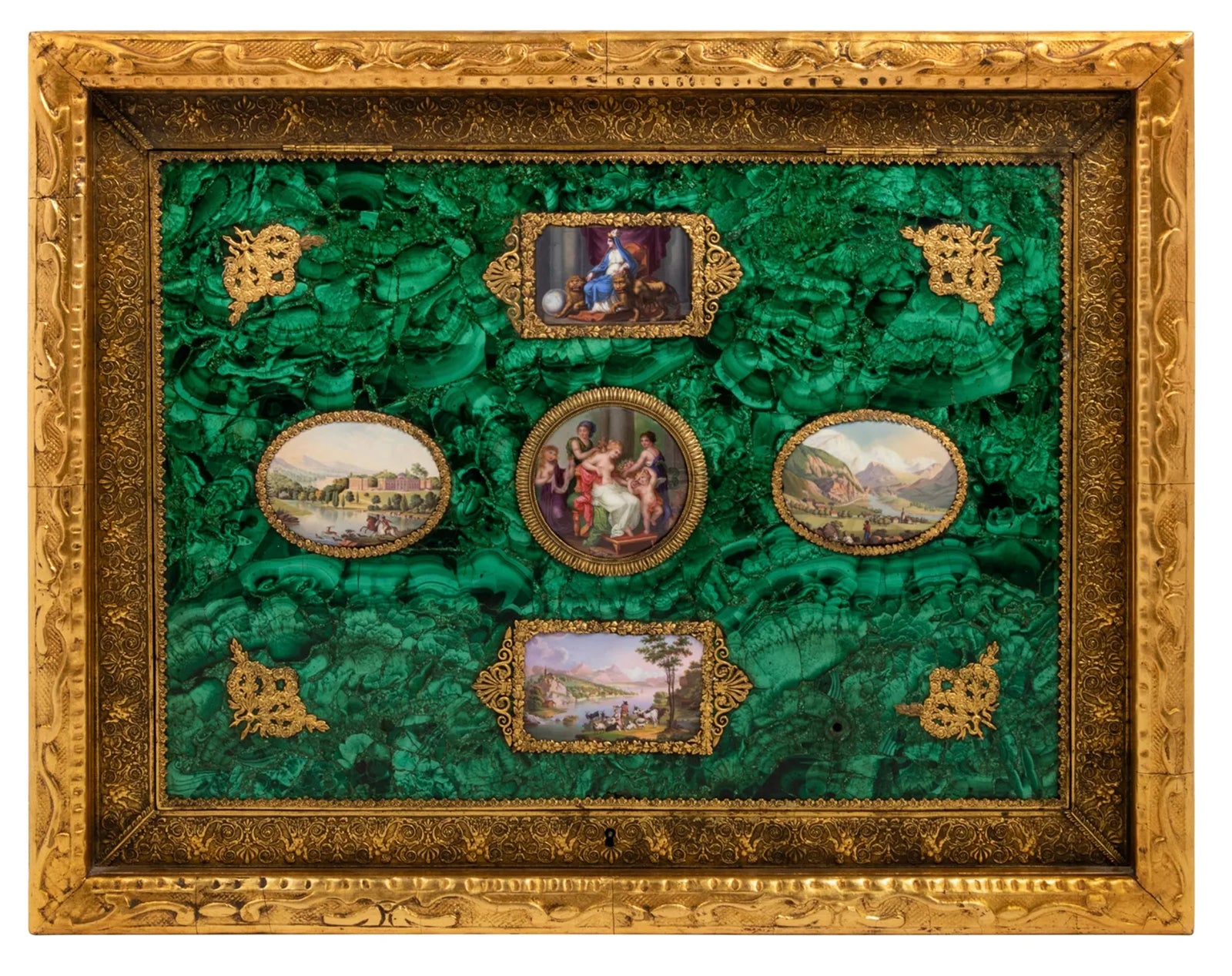 19th Century Malachite Panel with Enamel Plaques – Anthonys Fine Art ...