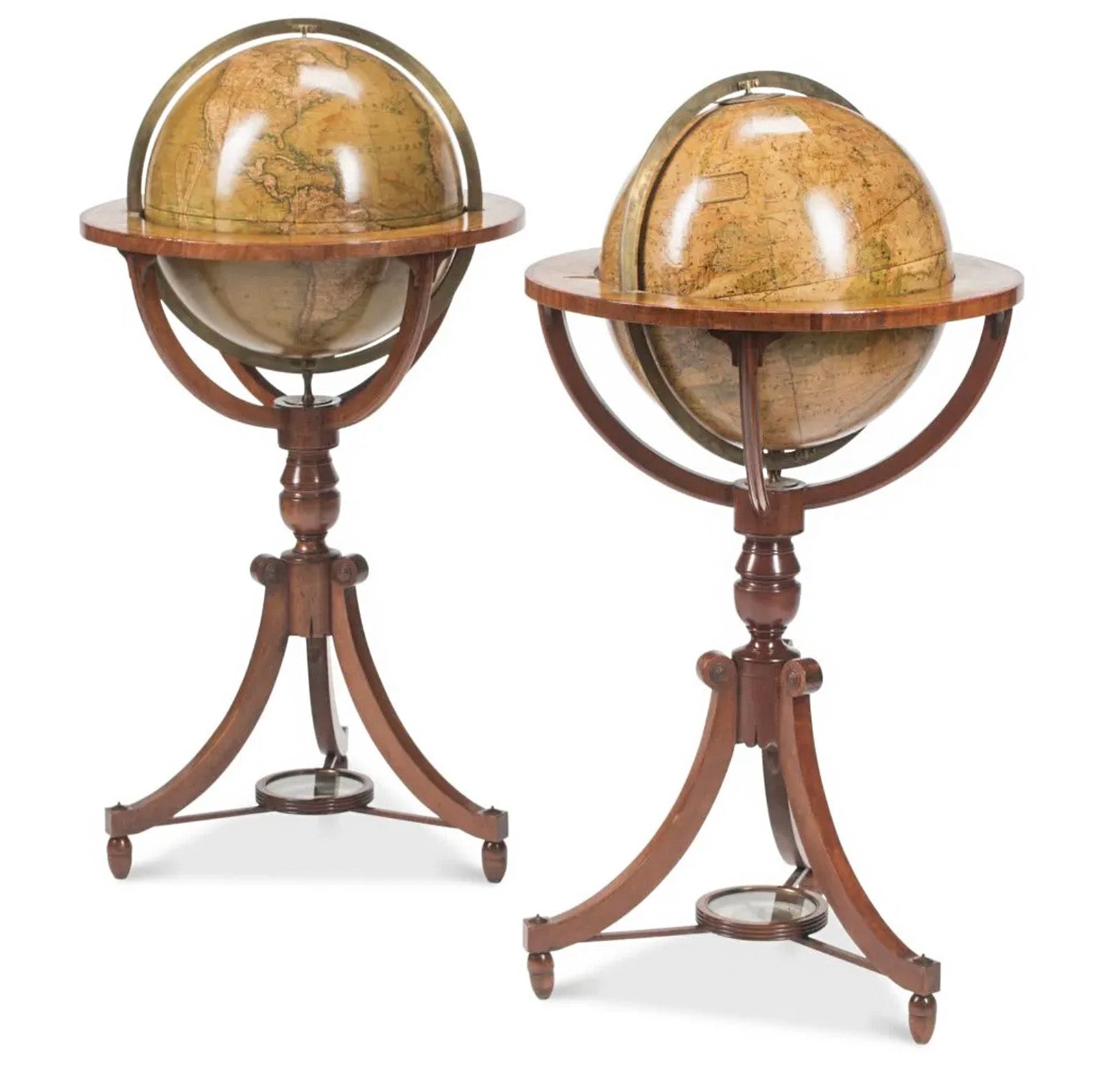 Pair of Terrestrial and Celestial Globes by Newton, Son & Berry ...