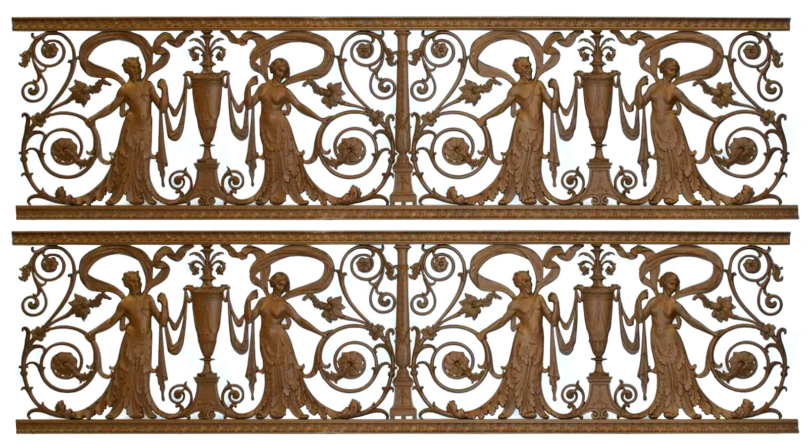 Art Nouveau Bronze Figural Frieze Set from The Biltmore Hotel ...