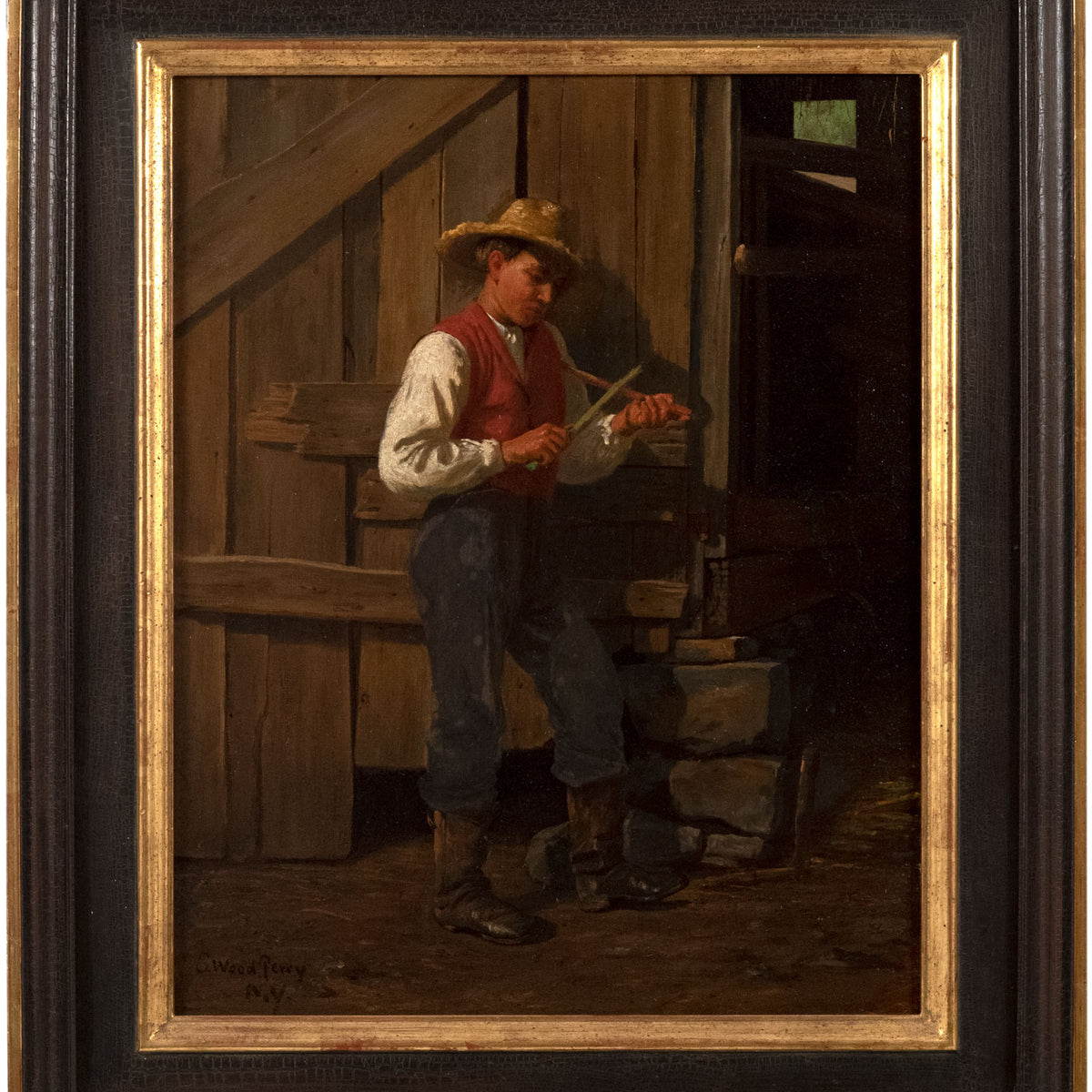 Whittling Gentleman by Enoch Wood Perry – Anthonys Fine Art & Antiques